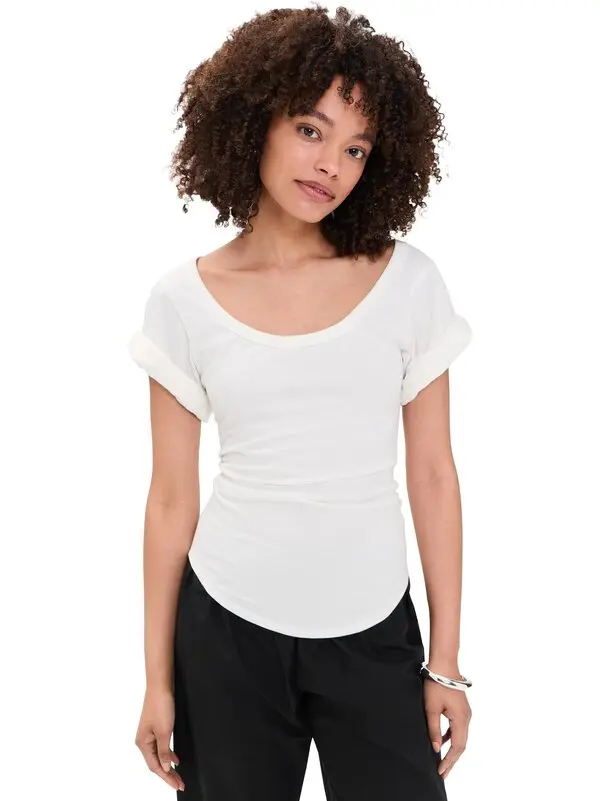 THE LINE BY K Maya Scoop Neck Tee - White