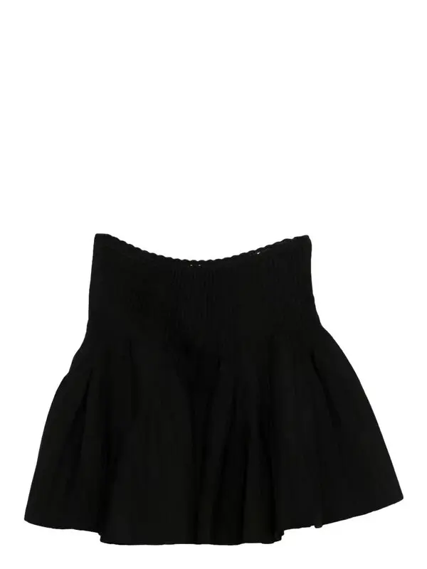 Sandro Mini Knit Godet Skirt - Black