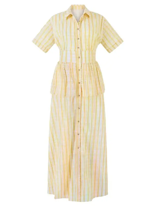 Rosie Assoulin Boogie Woogie Bugle Shirt Dress - Yellow