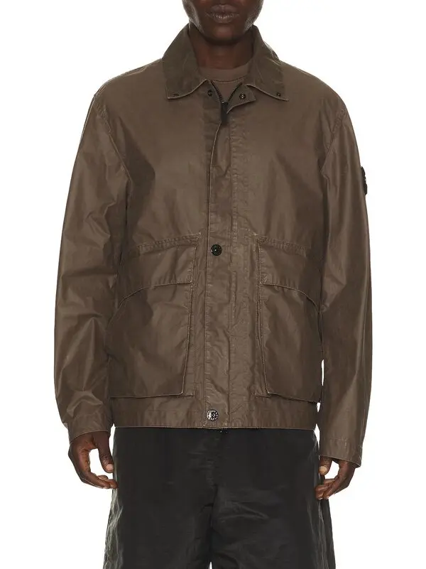 Stone Island Cotton Canvas Jacket - Umber