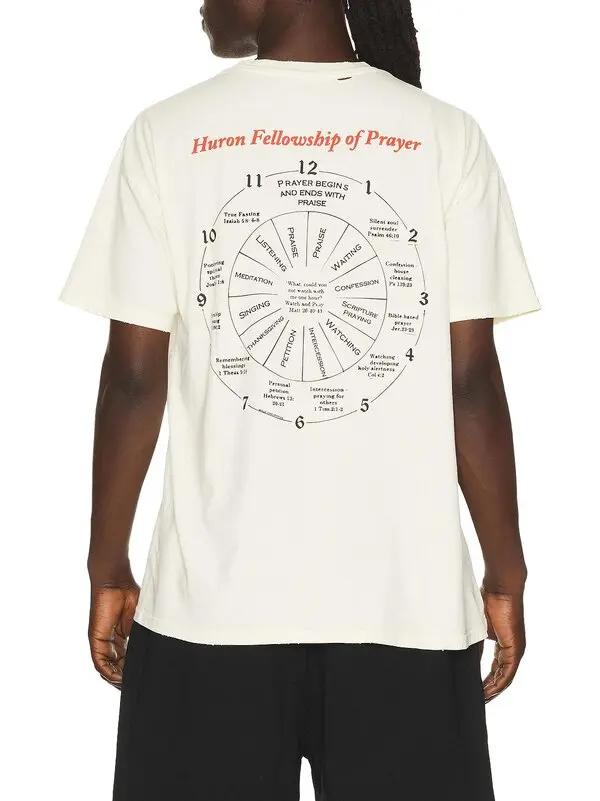 WILLY CHAVARRIA Keep Praying Bitches Easy Tee In Cream - Masa