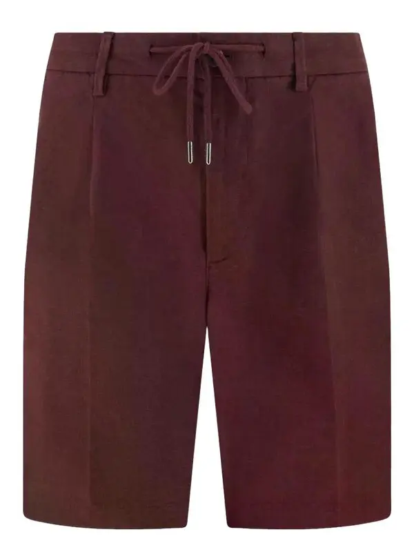 Boggi Milano Drawcord Linen Shorts - Red