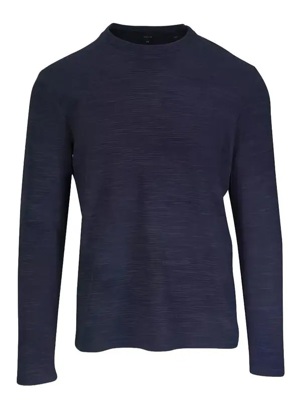 Vince Double-knit Cotton-blend Long-sleeve T-shirt - Blue