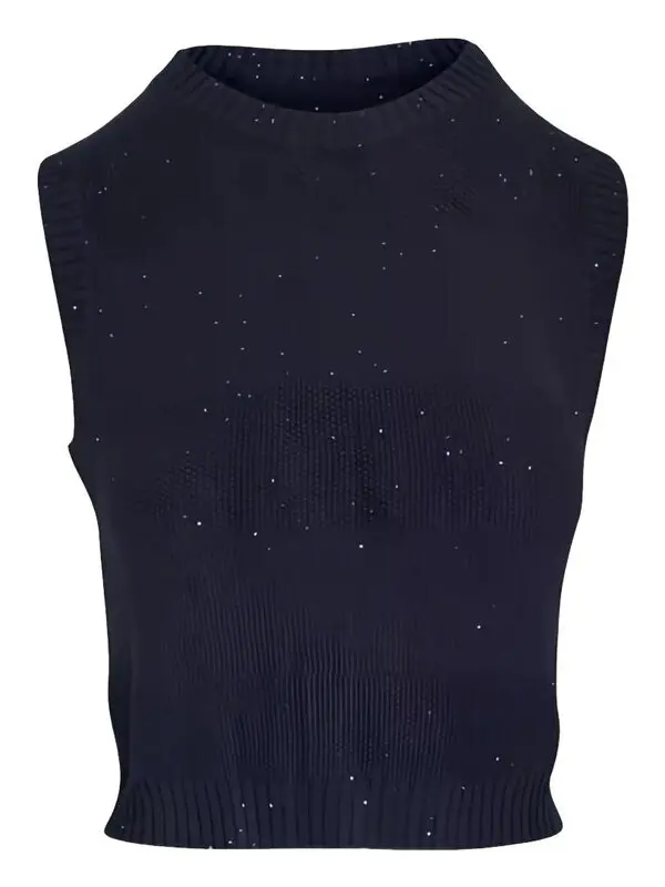 Brunello Cucinelli Sleeveless Knit Tank Top - Blue