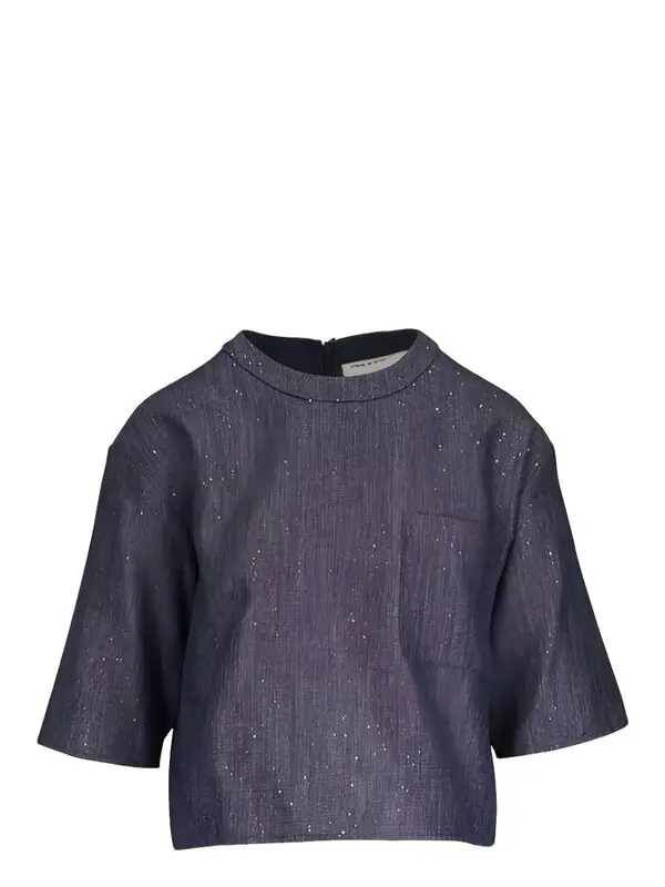 TWP Zip-up Blouse - Blue