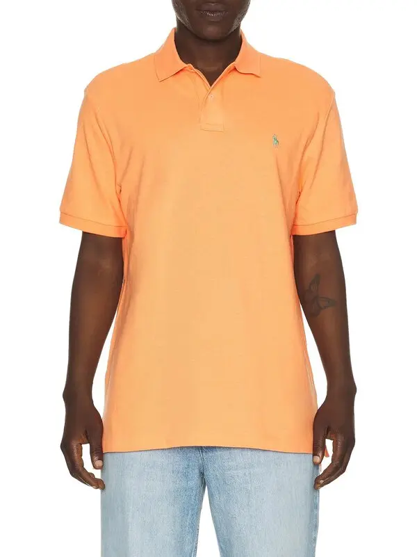 Polo Ralph Lauren Short Sleeve Mesh Polo In Orange - Pompano Orange