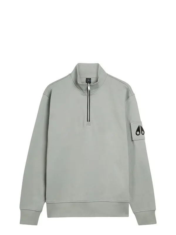 Moose Knuckles Hartsfield Half-zip Cotton Sweatshirt - Grey