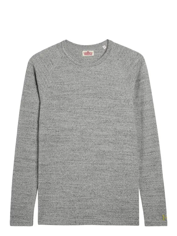 STRETCH FRAISE Ribbed Stretch-cotton T-shirt - Grey