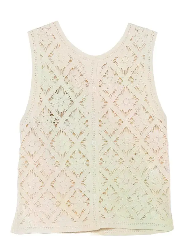 YERSE Openwork Knit Top - Neutrals