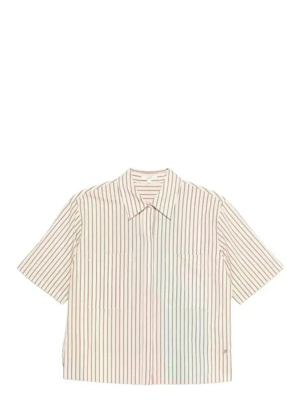 YERSE Striped Shirt With Chest Pocket - Neutrals