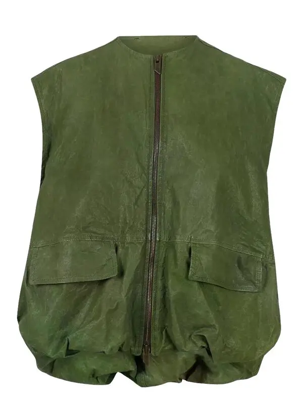 SALVATORE SANTORO Zip Pockets Top - Green