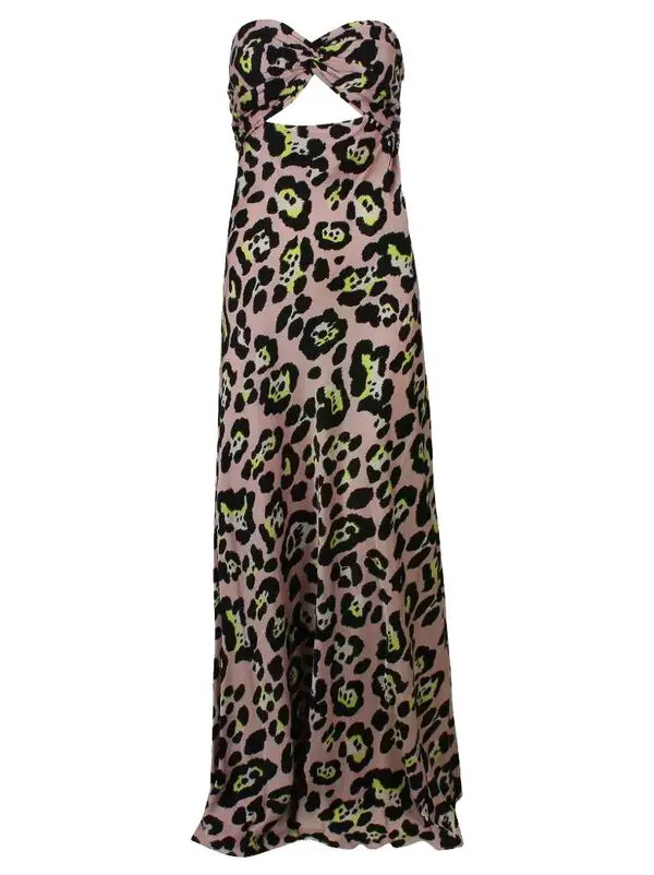 Essentiel Antwerp Animal-print Maxi Dress With Twist-knot Detail - Neutrals