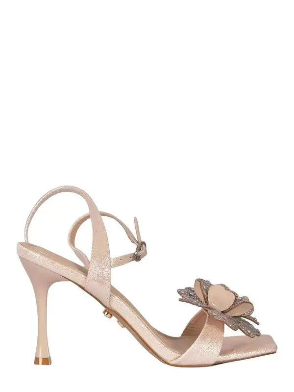TWENTY FOURHAITCH Flower-embellished Sandals - Neutrals