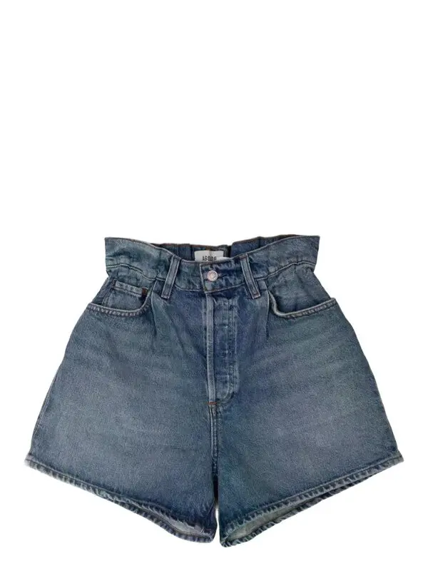 AGOLDE Lyonne High-waisted Denim Shorts - Blue
