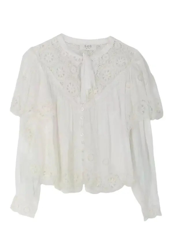Sea Sofia Embroidered Lace Top - White