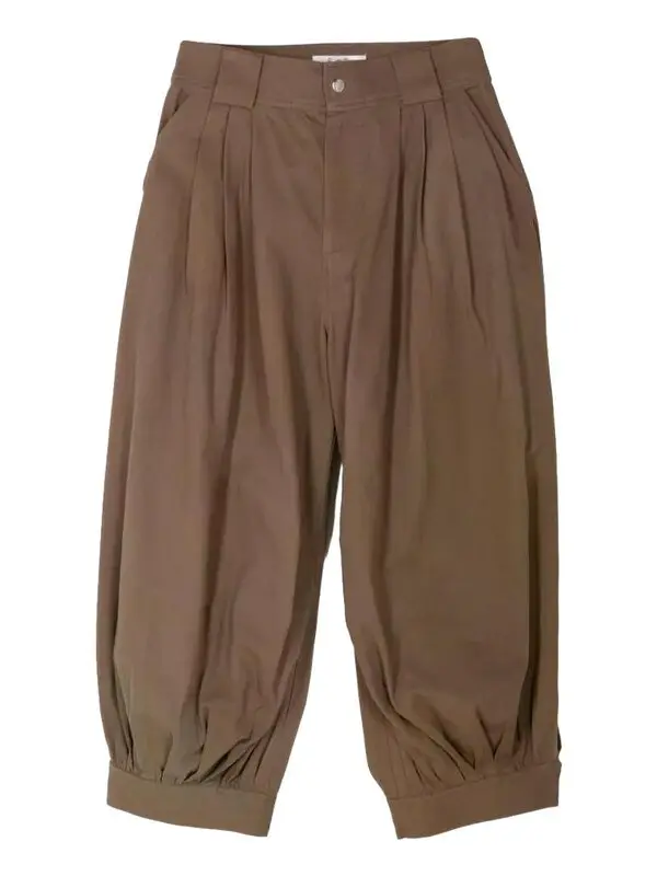 Sea Lois Pleated Twill Trousers - Brown