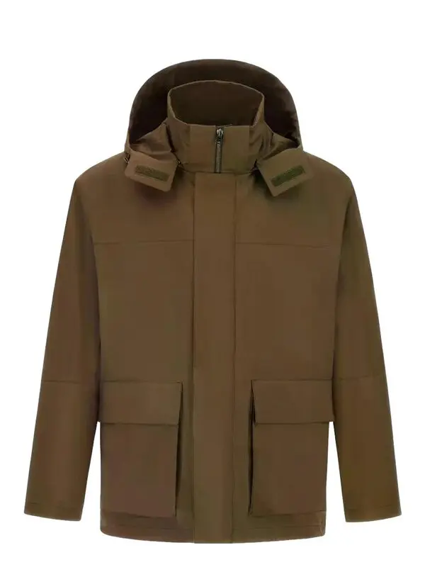 Herno Flap-pocket Hooded Jacket - Brown