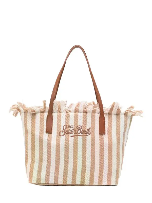 MC2 SAINT BARTH Striped Beach Bag - Neutrals