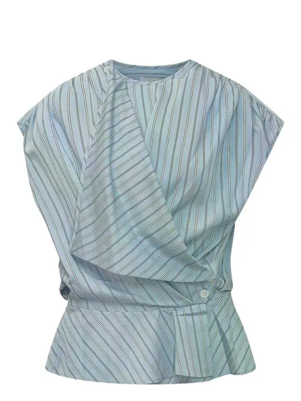 IRO PARIS Striped Button Top - Blue