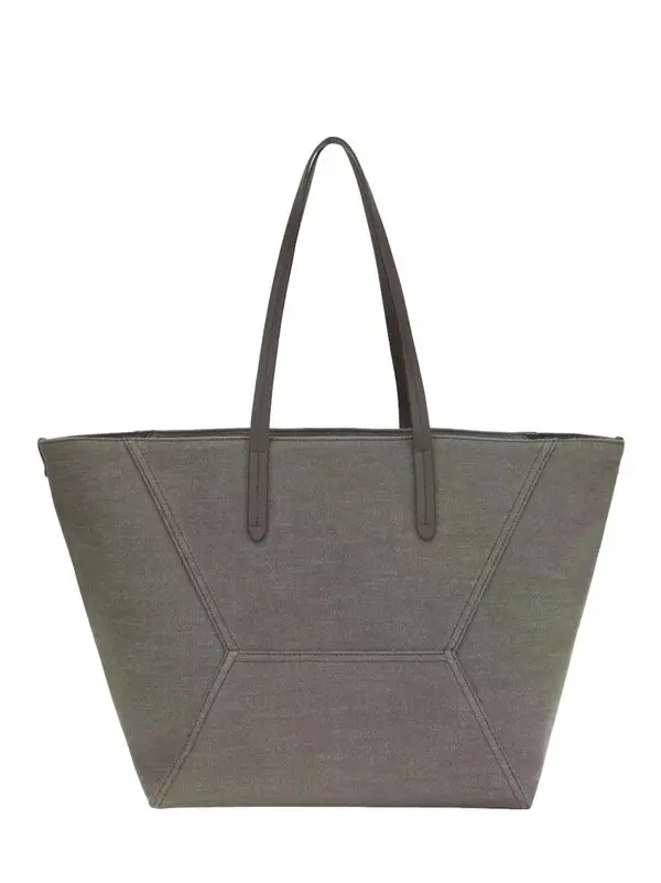Brunello Cucinelli Panelled Open-top Tote Bag - Grey