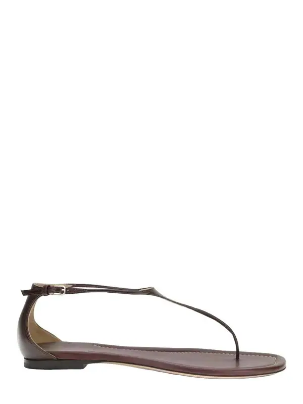 FRANCESCO RUSSO T-strap Square-toe Sandals - Brown
