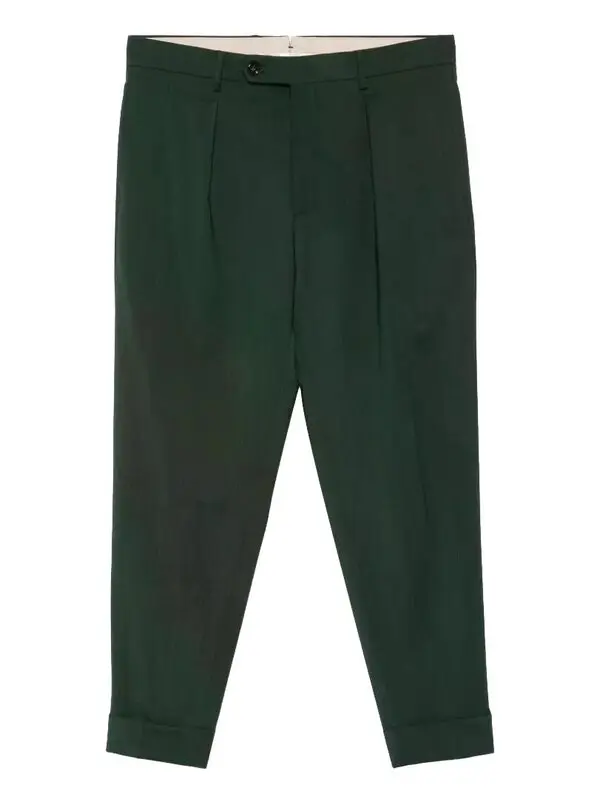 BERWICH Chiaia Cuffed Pleated Trousers - Green