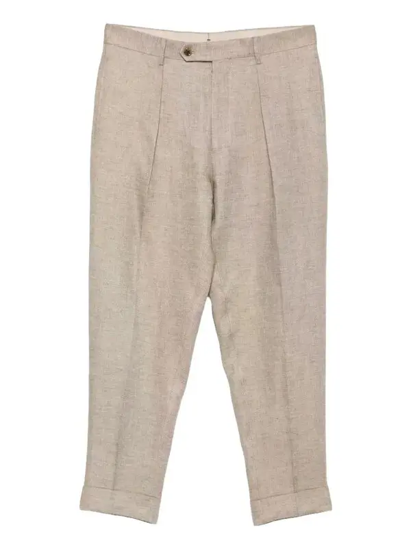 BERWICH Chiaia Pleated Turn-up Trousers - Neutrals