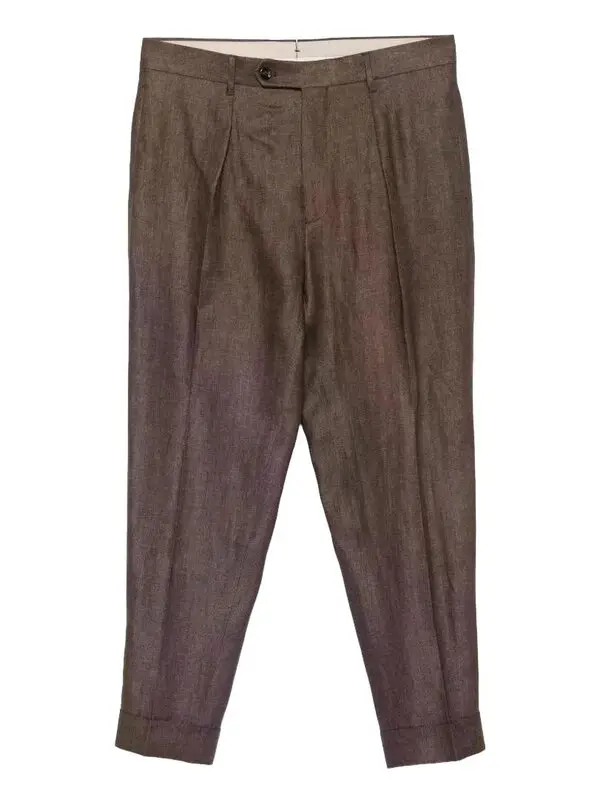 BERWICH Chiaia Pleated Trousers - Brown