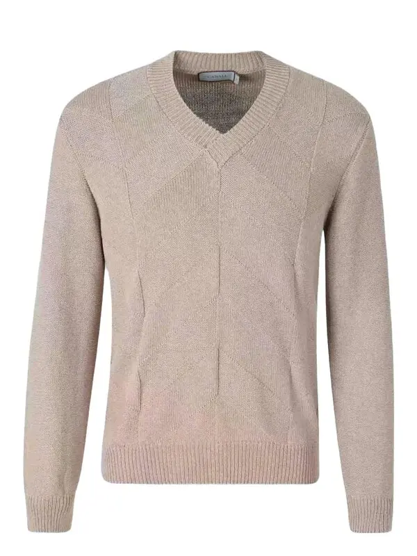 Canali V-neck Sweater - Neutrals