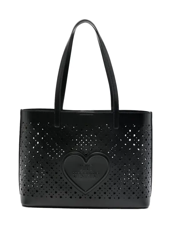 Moschino Heart Cut-out Tote Bag - Black