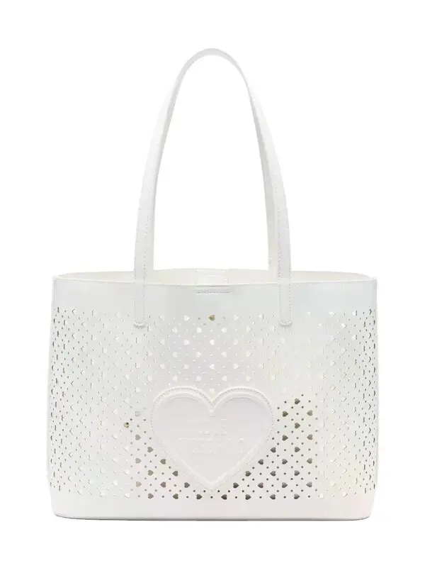 Moschino Heart Cut-out Tote Bag - White