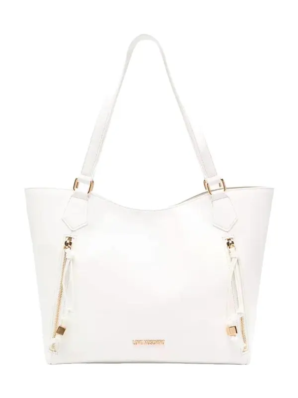 Moschino Logo-plaque Tote Bag - White