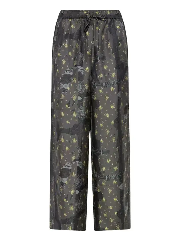GANNI Floral Pattern Trousers - Grey