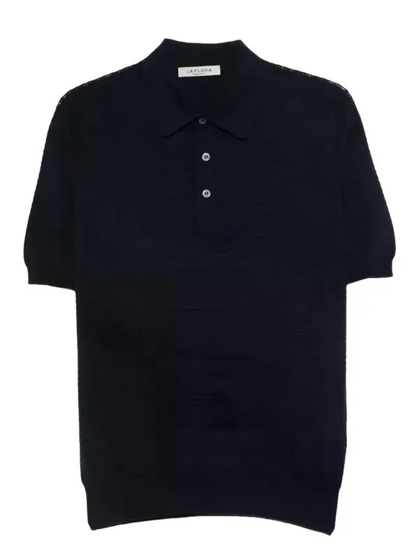FILERIA Textured Button Polo Shirt - Blue