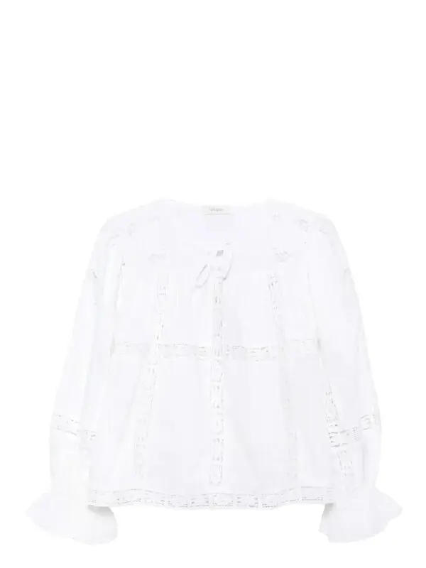 JCSOPHIE Lace Ruffled Blouse - White