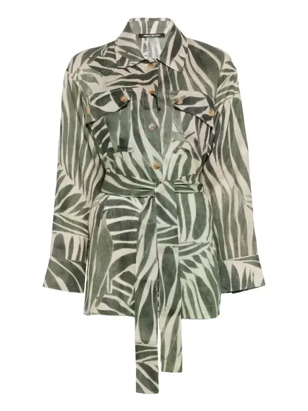 PENNYBLACK Print Belted Shirt - Green