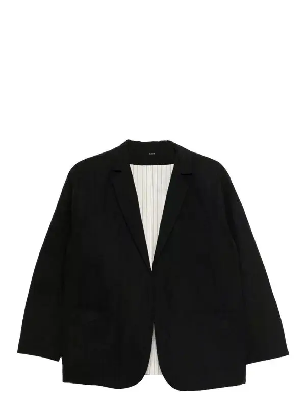 Apuntob Notched Lapel Blazer - Black