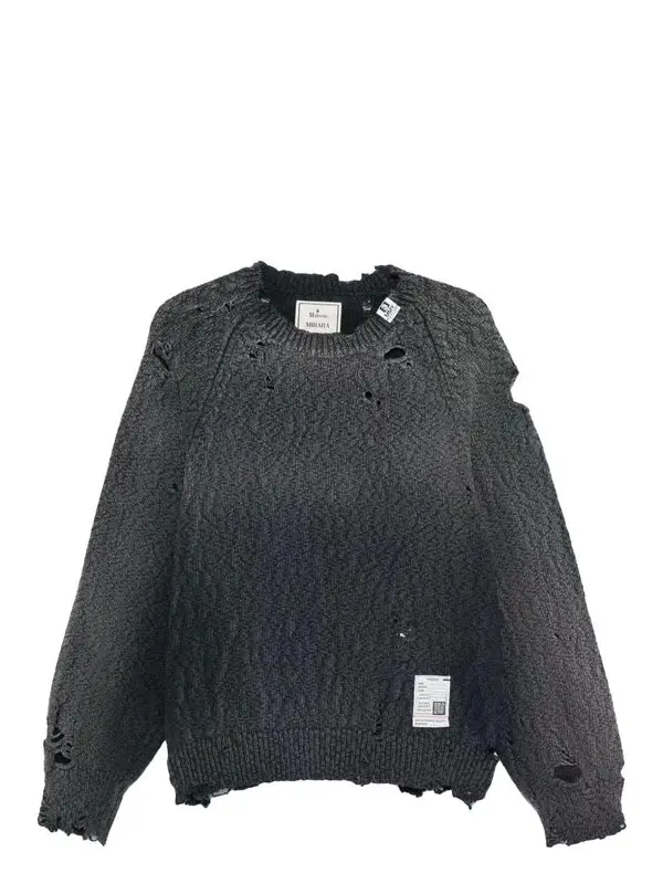 Mihara Yasuhiro Distressed Crew-neck Sweater - Grey