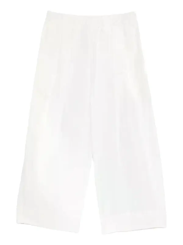 Apuntob Elasticated Wide Leg Trousers - White