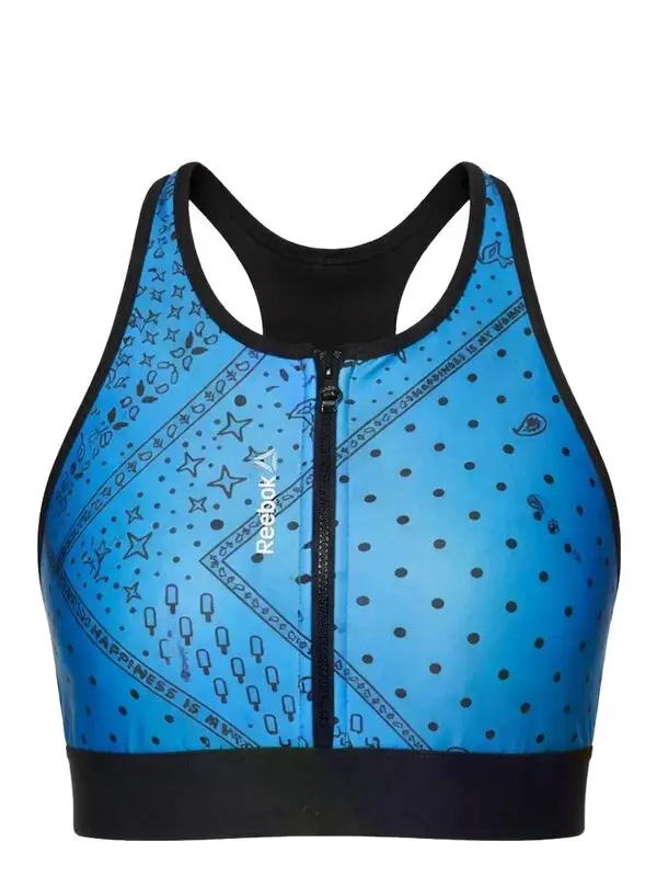 REEBOK Print Zip Bra - Blue