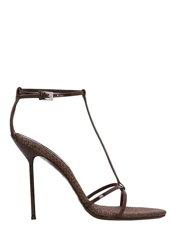 Paris Texas Lidia T-strap High Heel Sandals - Brown