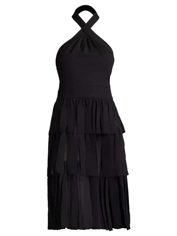 Tadashi Shoji Darla Halter Tiered Dress - Black
