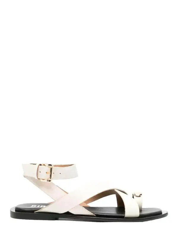 BIBI LOU Flat Buckle Strap Sandals - White