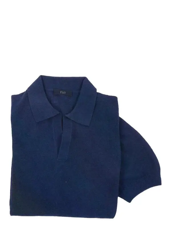 FAY V-neck Polo Shirt - Blue