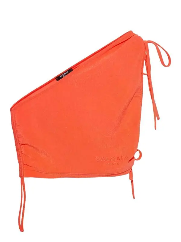 Balmain One-shoulder Tie Top - Orange