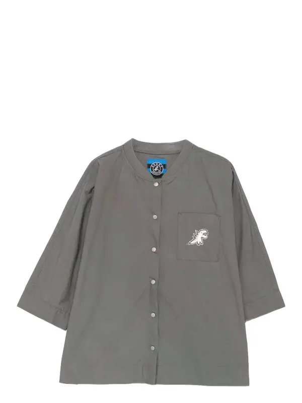 AGNES B. Crystal-embellished Logo Shirt - Grey
