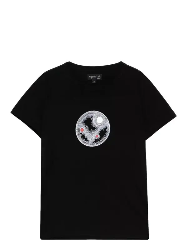 AGNES B. Graphic-print Round Neck T-shirt - Black