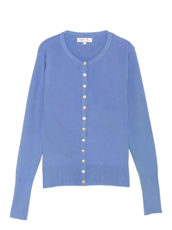 AGNES B. Snapy Cardigan - Blue