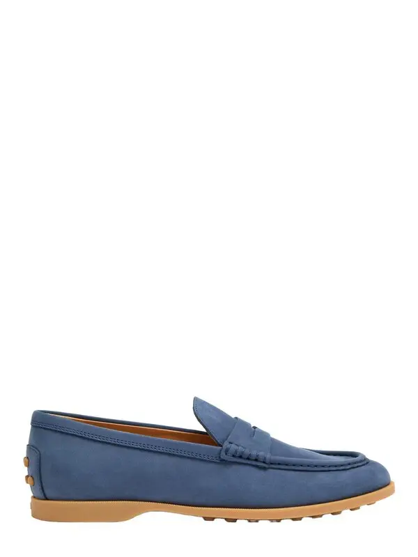 TOD'S Gomma Leggero Nubuck Loafers - Blue