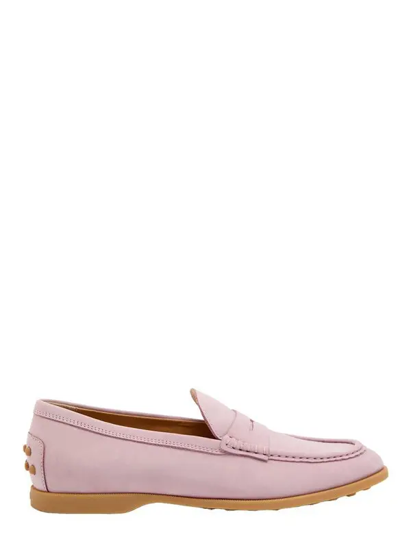 TOD'S Gomma Leggero Nubuck Loafers - Mauve